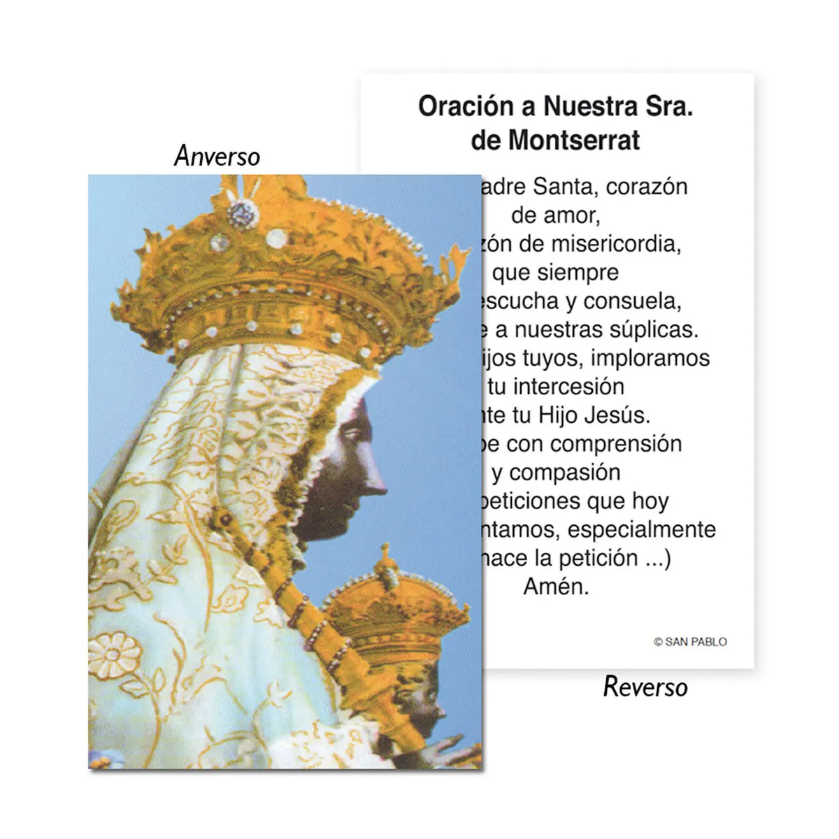 25 Estampa Plastificada Nuestra Sra. de Monserrat – San Pablo Chile